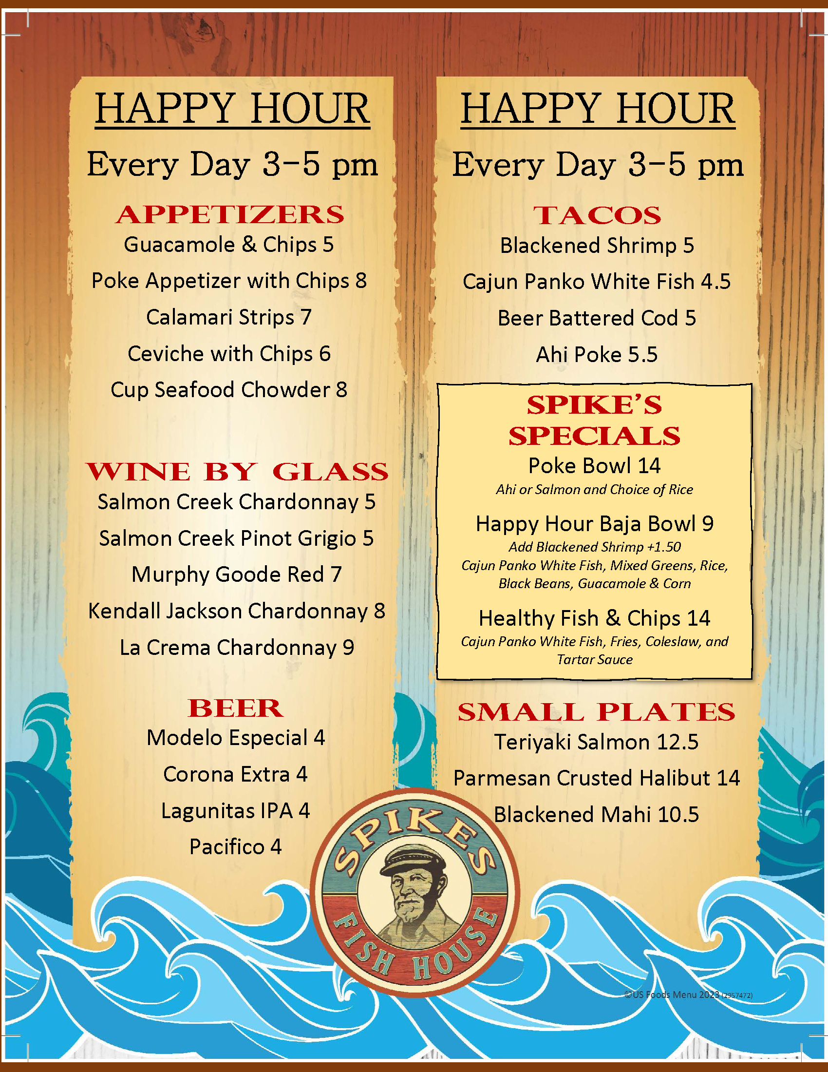 Menus | Spike's Fish House
