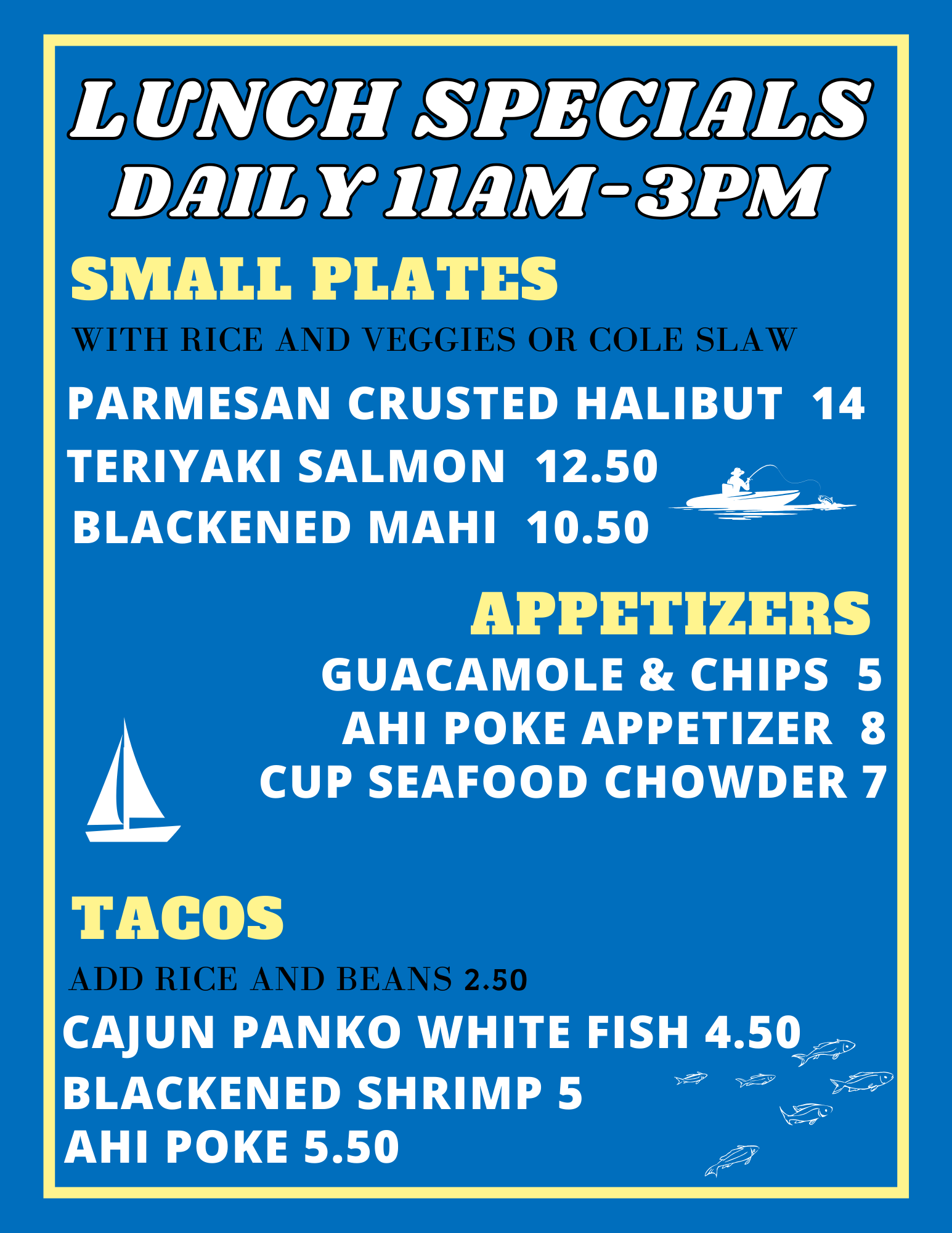 Menus | Spike's Fish House in CA