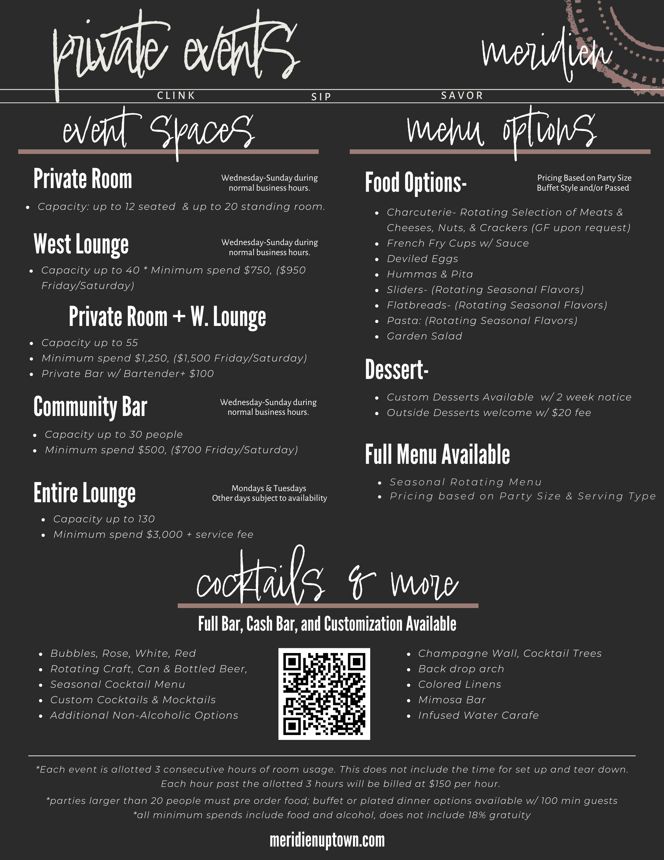 Private Events | Meridien in Centerville, OH