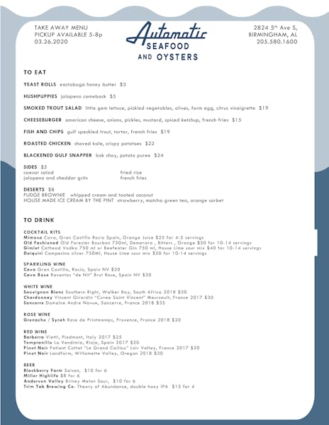 Automatic Seafood and Oysters