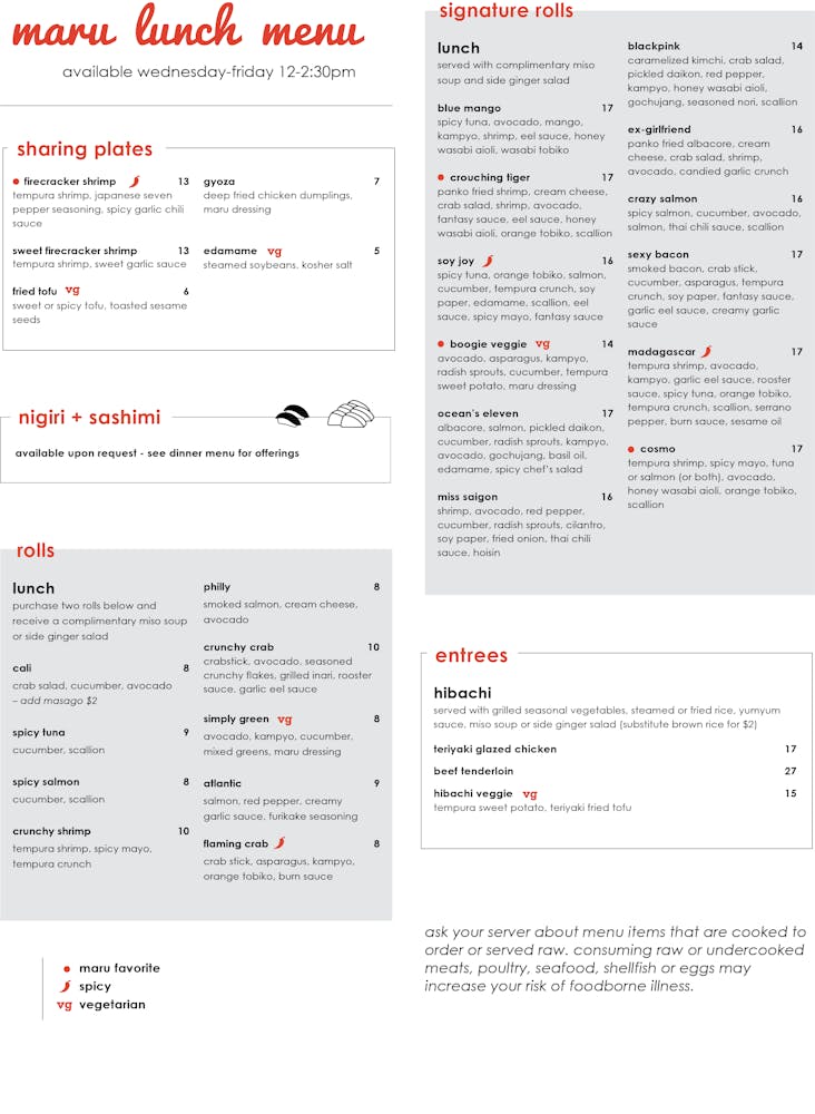 Midland | Hours + Location | Maru Sushi