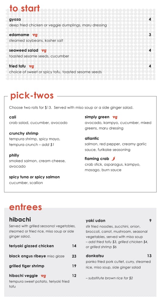 East Lansing | Hours + Location | Maru Sushi