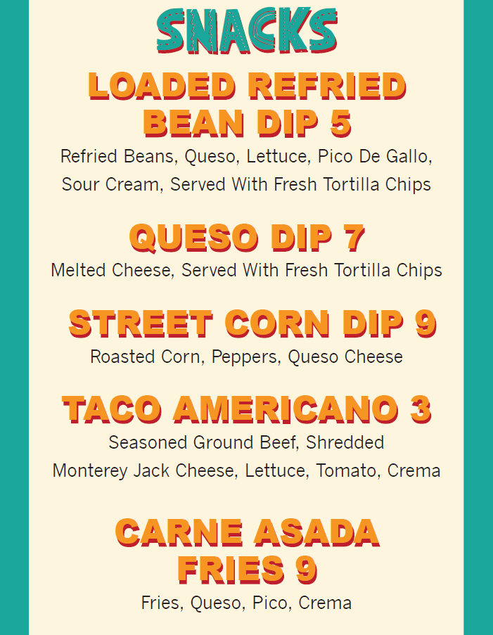 Menus | Taco Mundo