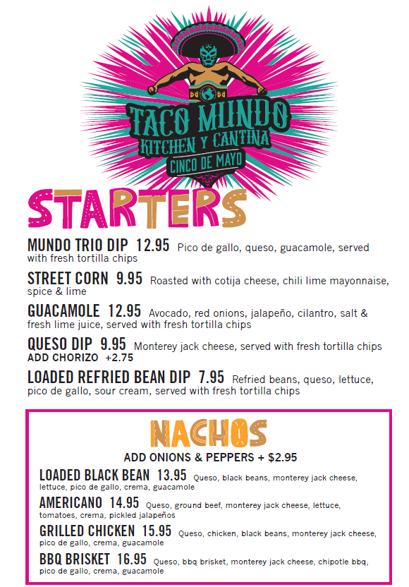 Menus | Taco Mundo
