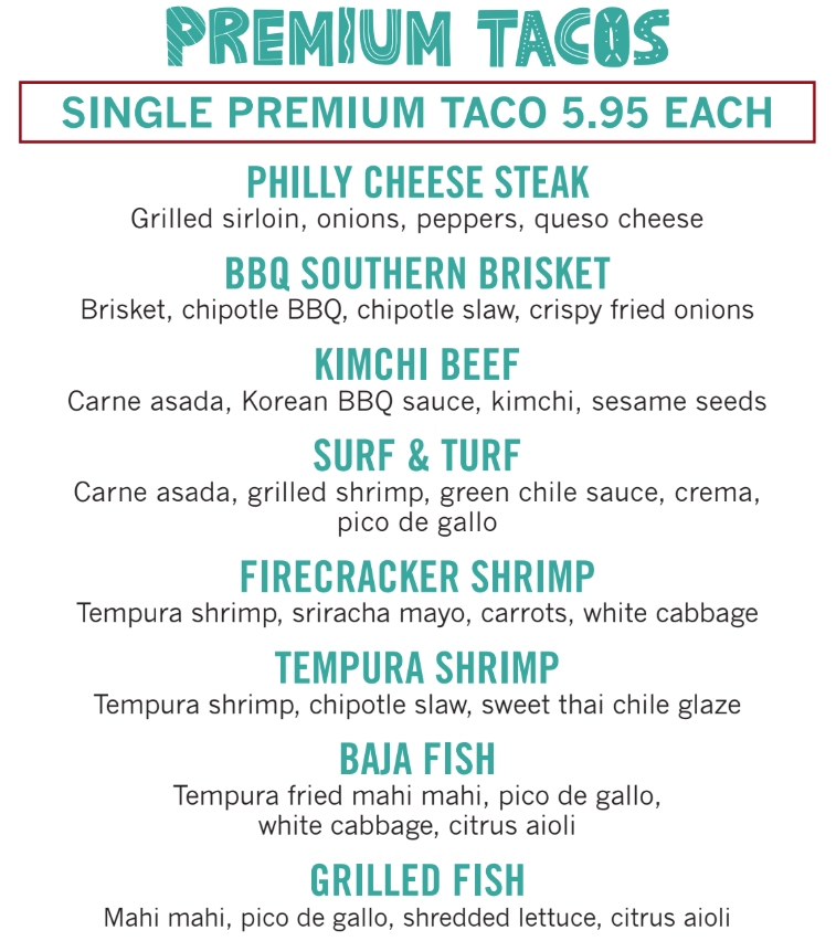 Menus | Taco Mundo