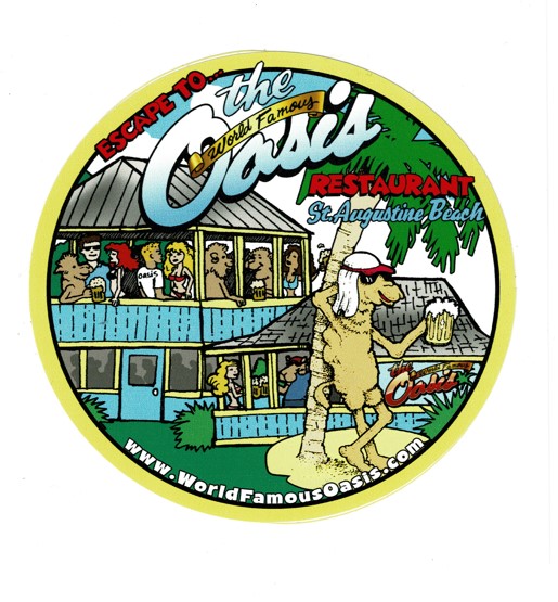 Oasis Sticker | World Famous Oasis | American Restaurant in Augustine ...