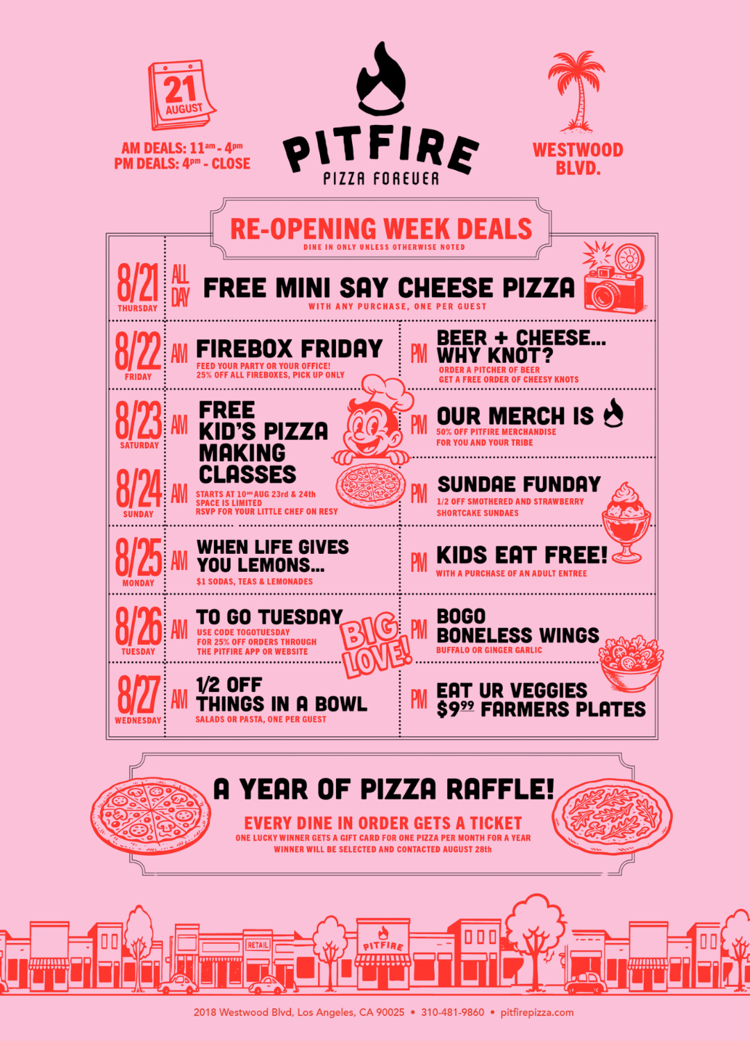 Hours & Location | Pitfire Pizza in CA