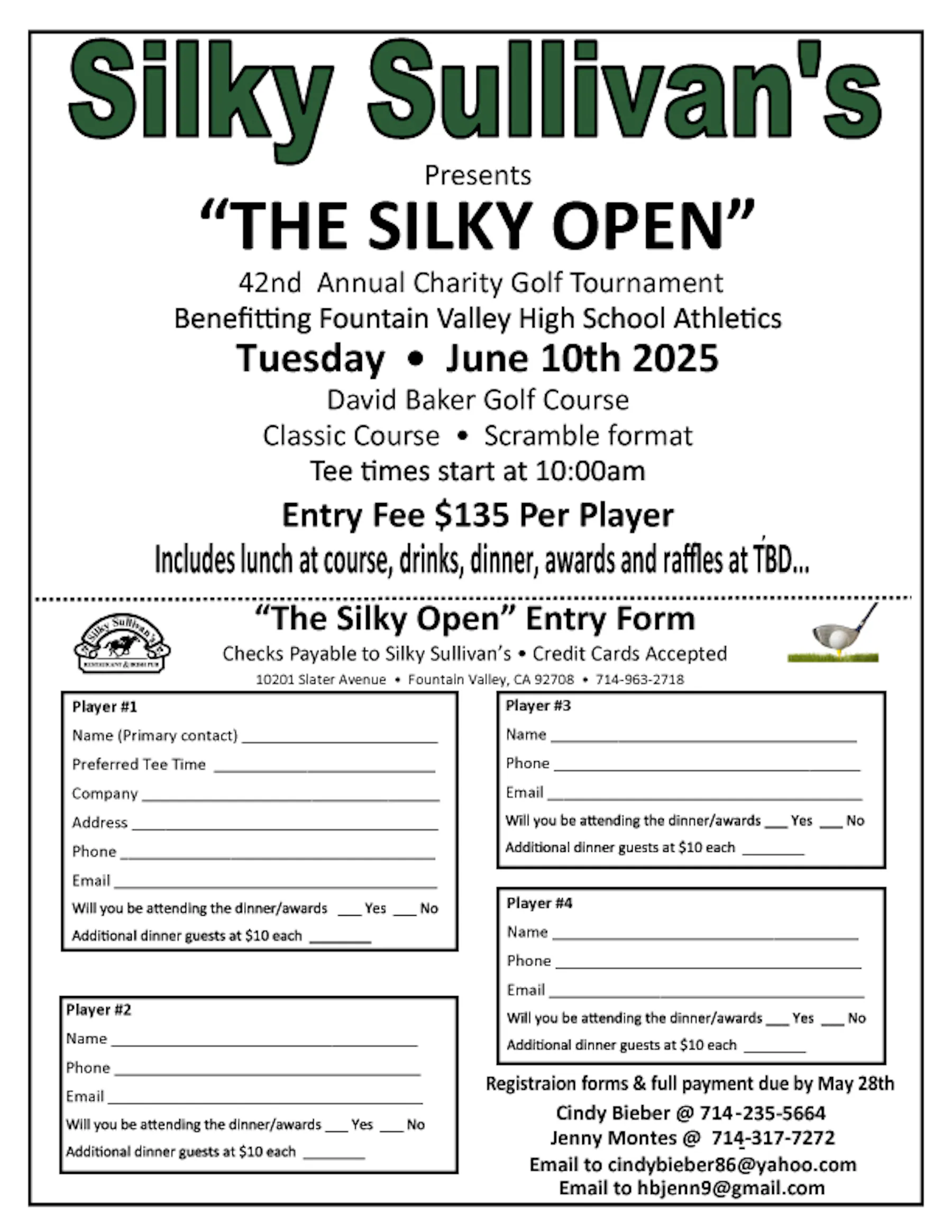 Silky's Open Golf Tournament | Silky Sullivan's | Irish Pub in Fountain ...