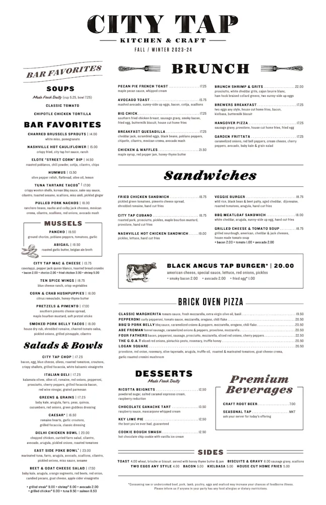 Brunch | City Tap House | New American Restaurant in the US