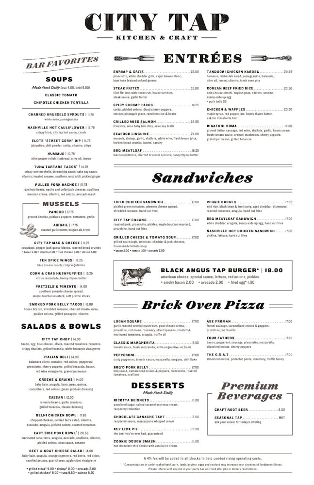 Penn Quarter Menus | City Tap House in the US