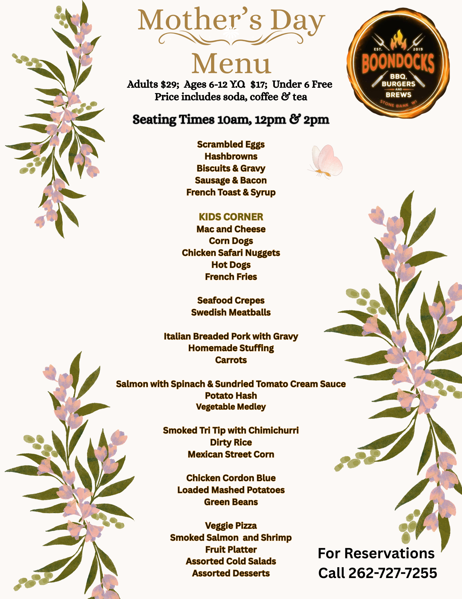 Menus | Boondocks Burgers & BBQ in Oconomowoc, WI