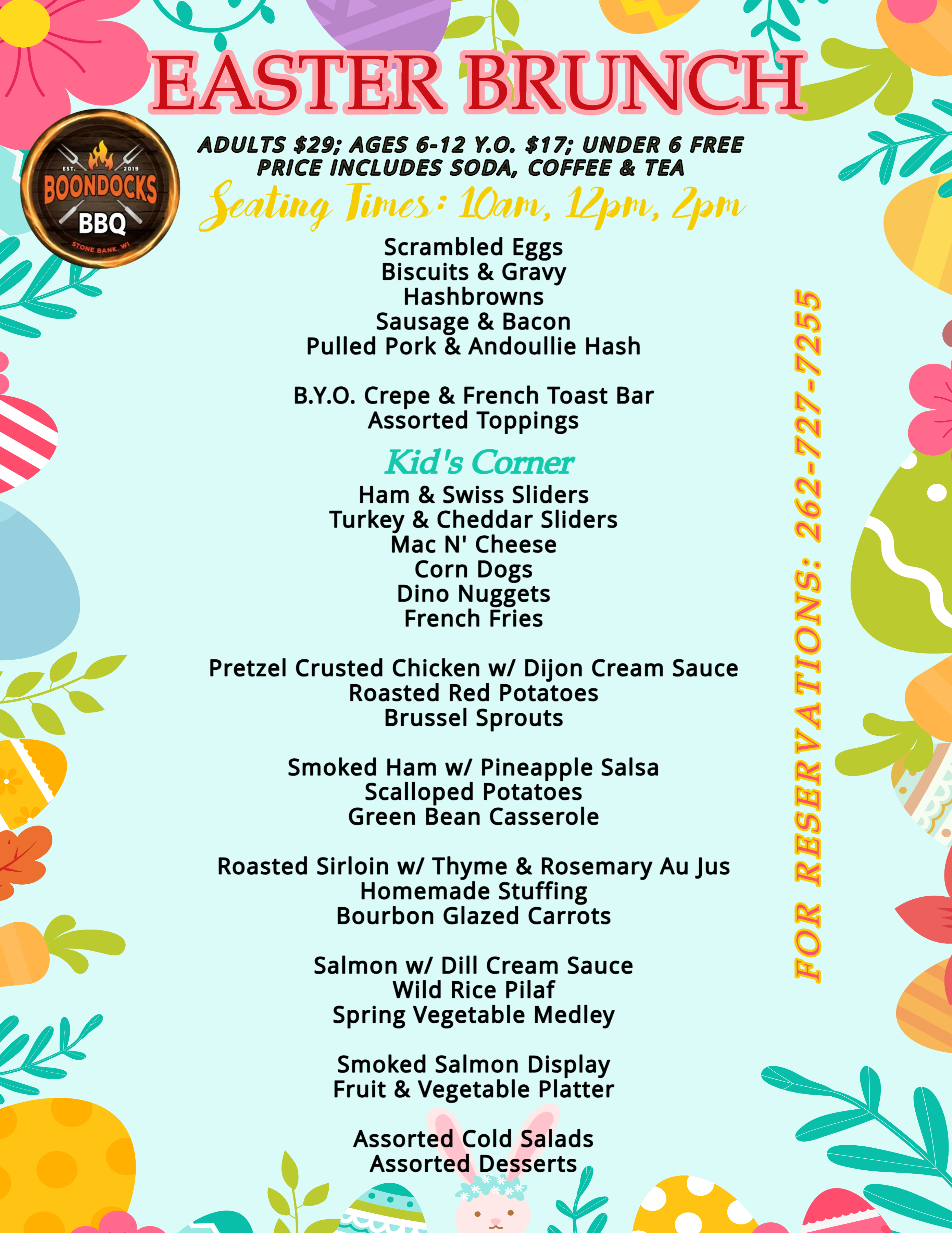 Menus | Boondocks Burgers & BBQ in Oconomowoc, WI