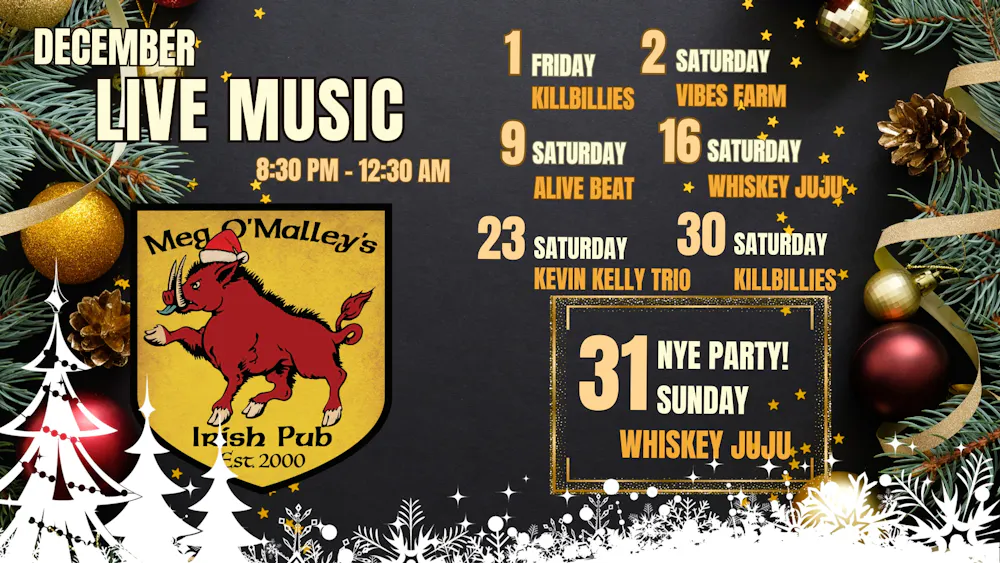 Live Music Schedule | Meg O'Malley's