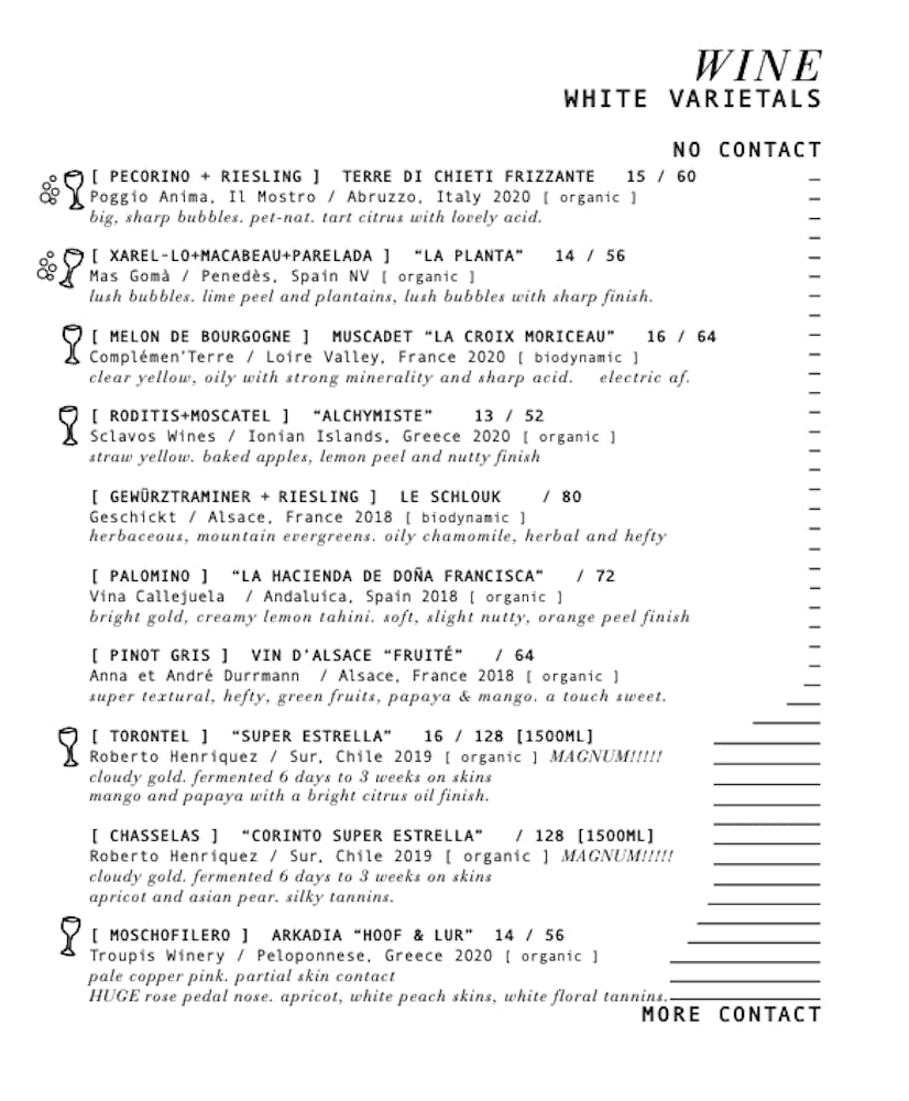 Menus | Sunday in Brooklyn