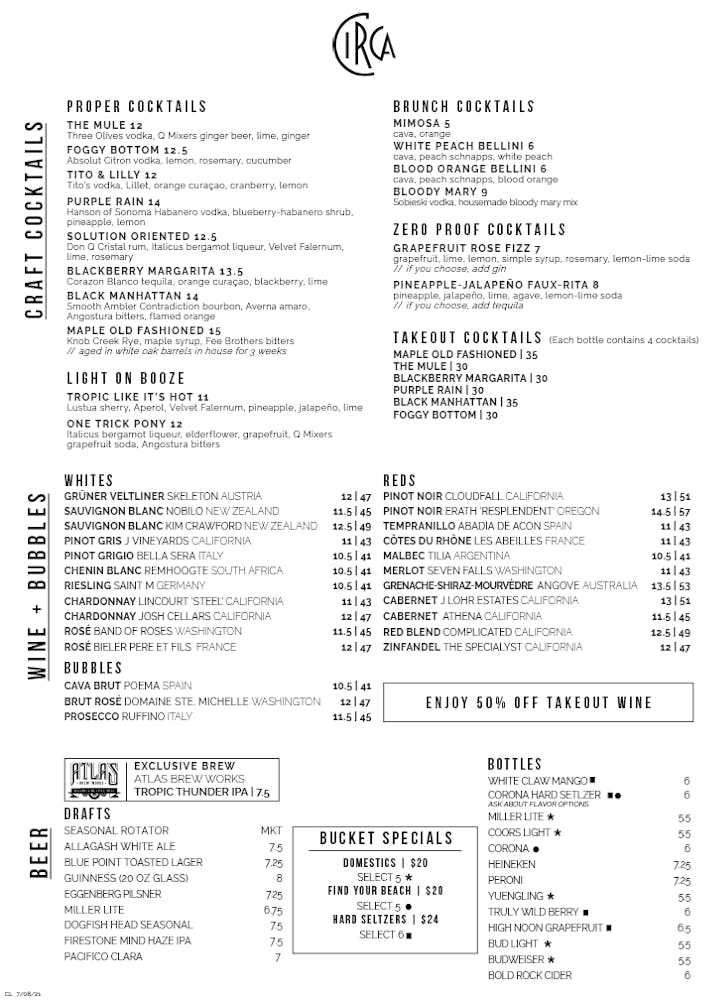 Clarendon | Hours + Location | Circa Bistros