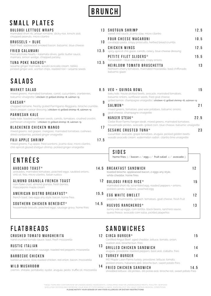 Clarendon | Hours + Location | Circa Bistros