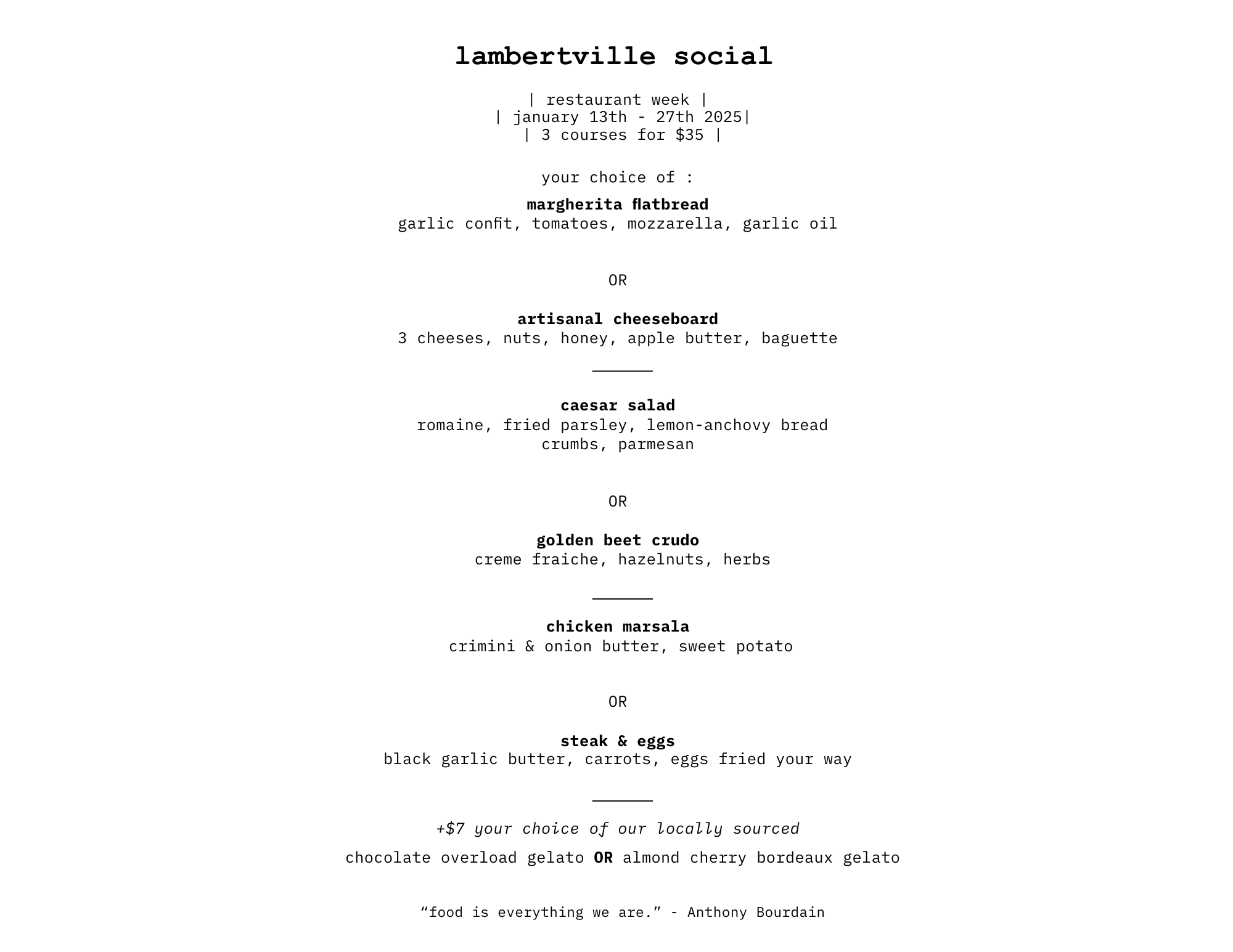 Lambertville New Hope Restaurant Week | Lambertville Social | American ...