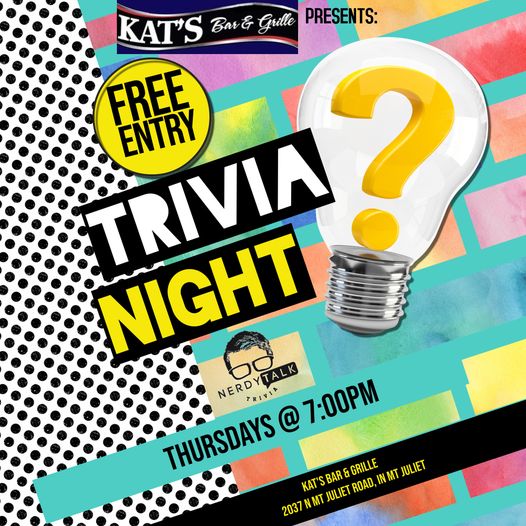 Trivia Night | Thursdays | Kat's Bar and Grill | American Restaurant in ...