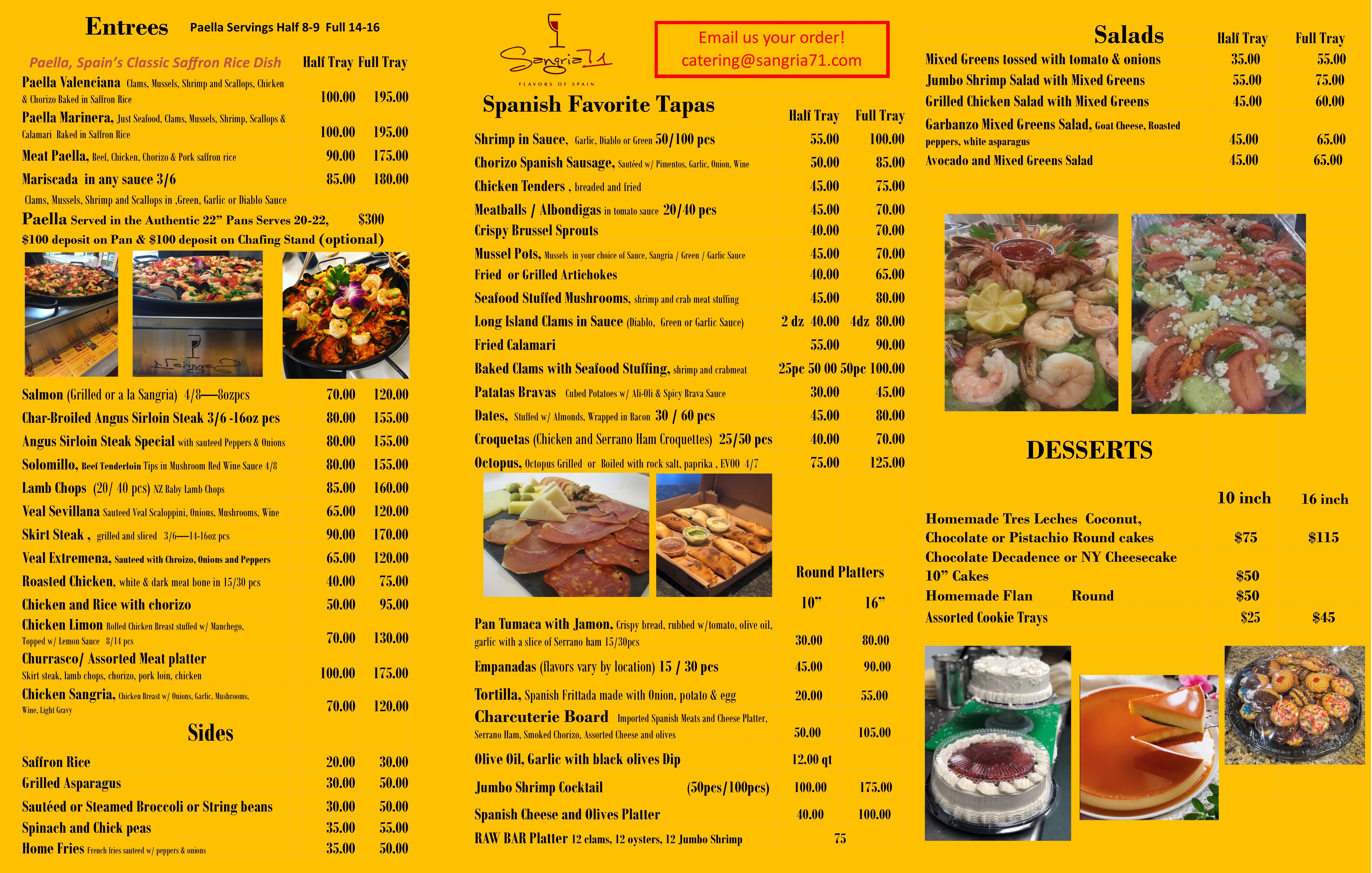 Island Park Menus | Sangria 71 in New York