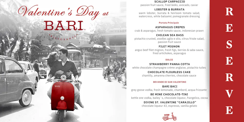 Upcoming events | Bari Ristorante