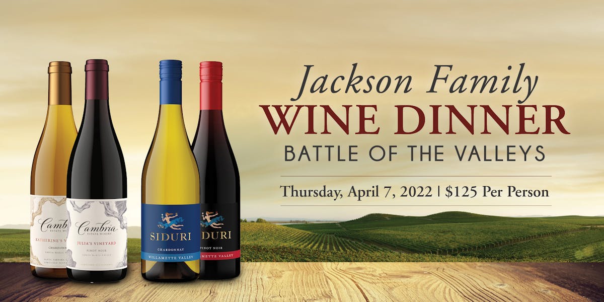 Jackson Family Wine Dinner | Cutters Crabhouse | Seafood Restaurant in ...