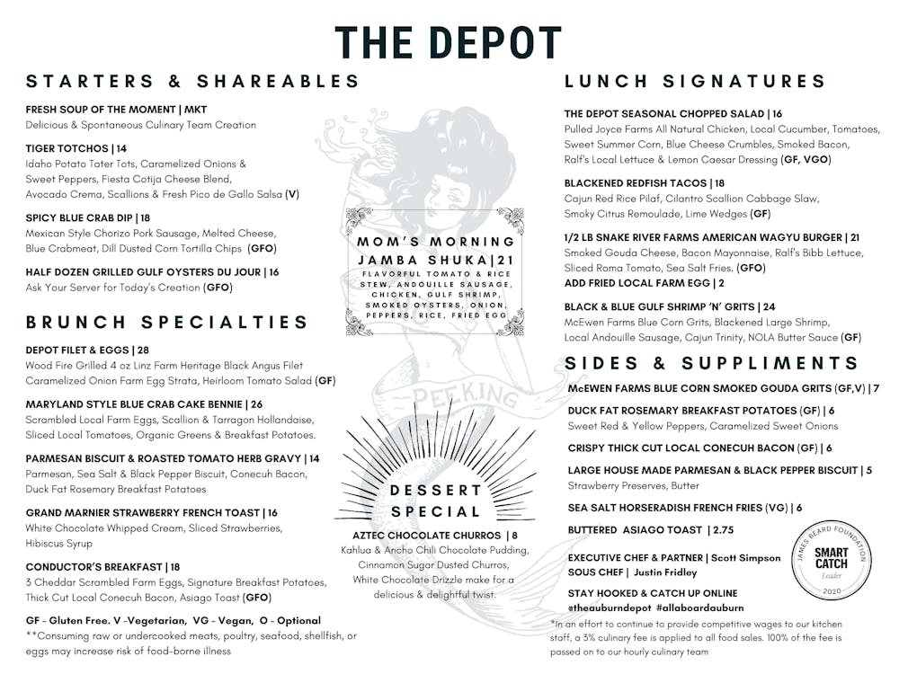 Menus | The Depot