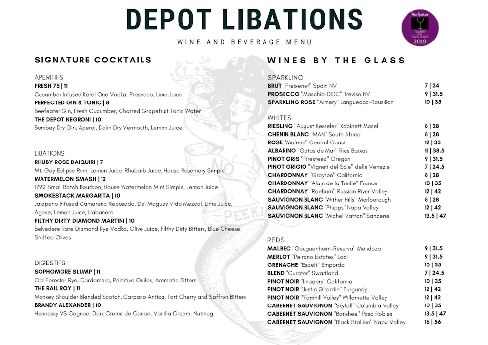 Menus | The Depot