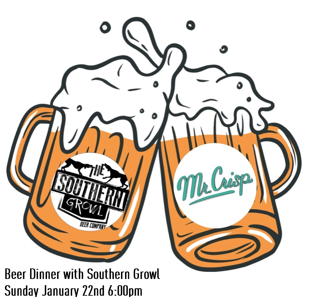 Beer Dinner with The Southern Growl | Mr. Crisp Seafood Restaurant in ...