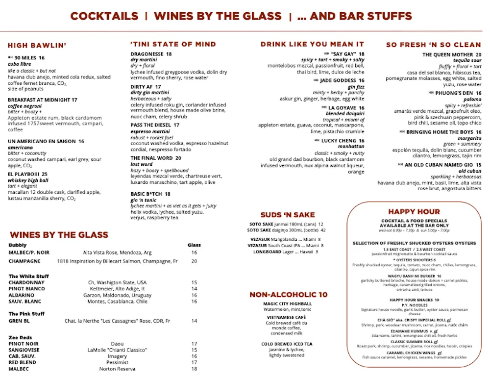 Menus | Phuc Yea