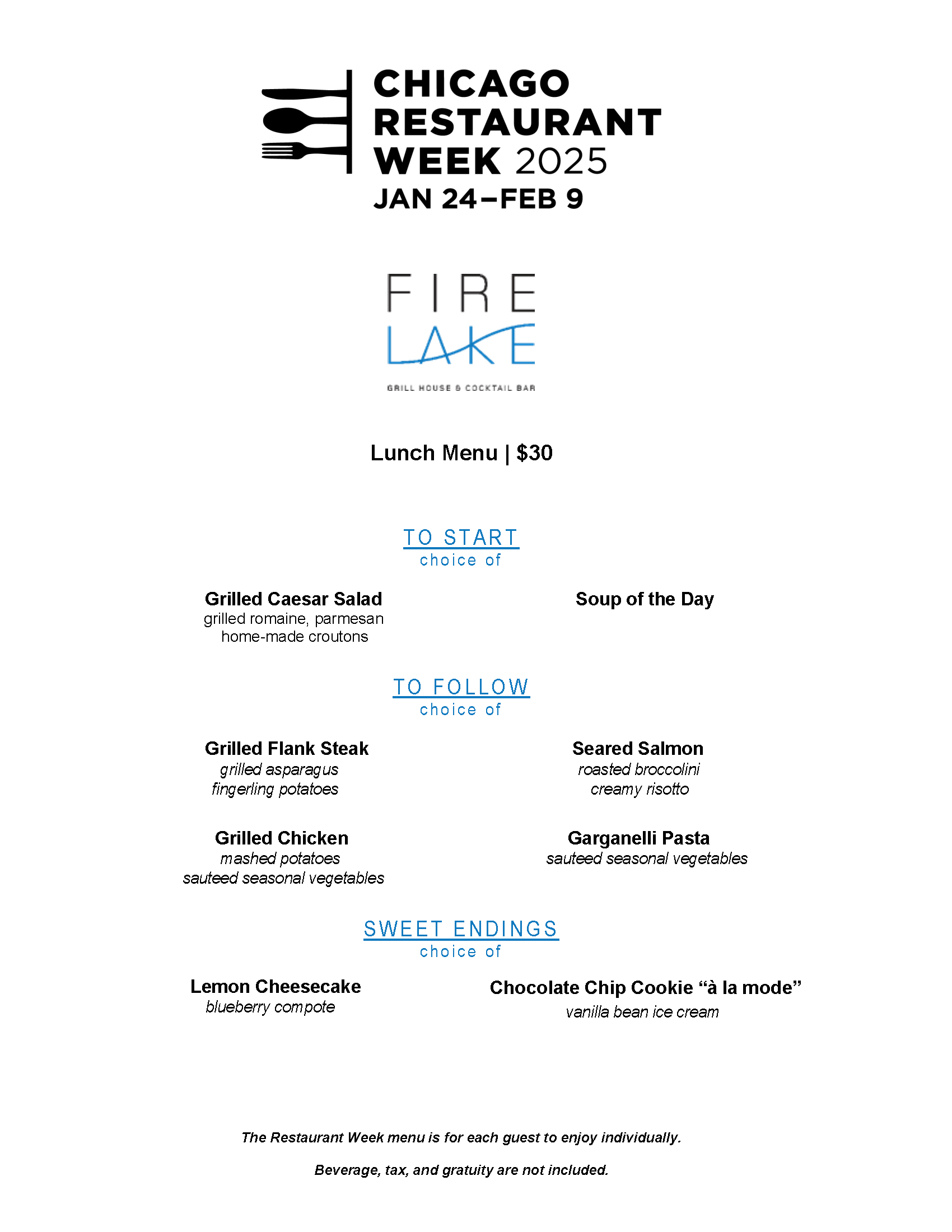 FireLake Restaurant Week Chicago