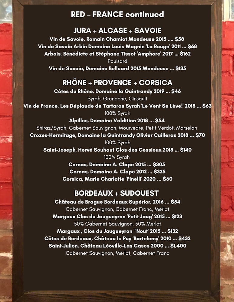 M. Wells - Dining Room Menu