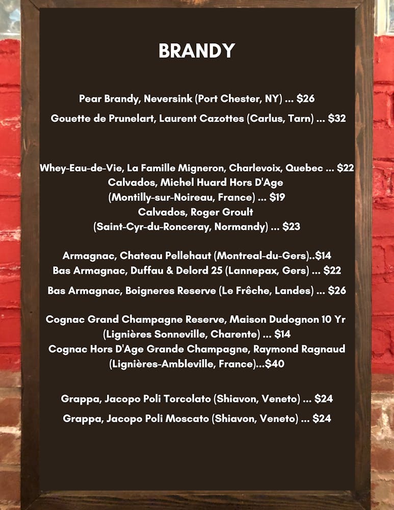 M. Wells - Dining Room Menu