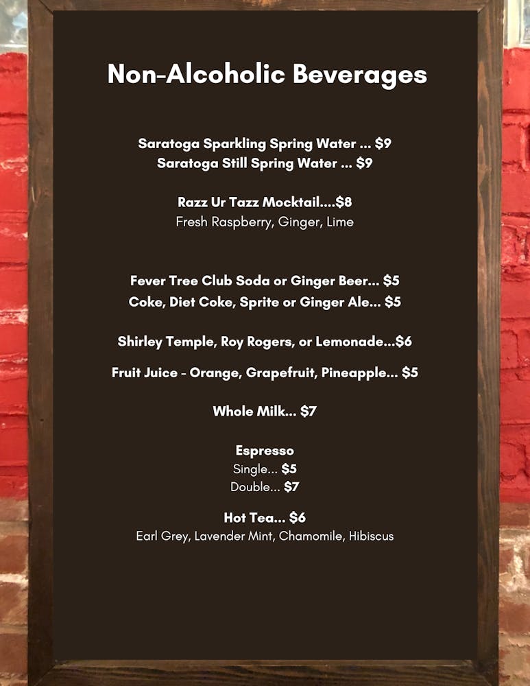 M. Wells - Dining Room Menu