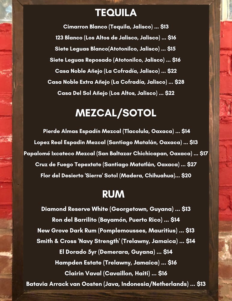 M. Wells - Dining Room Menu