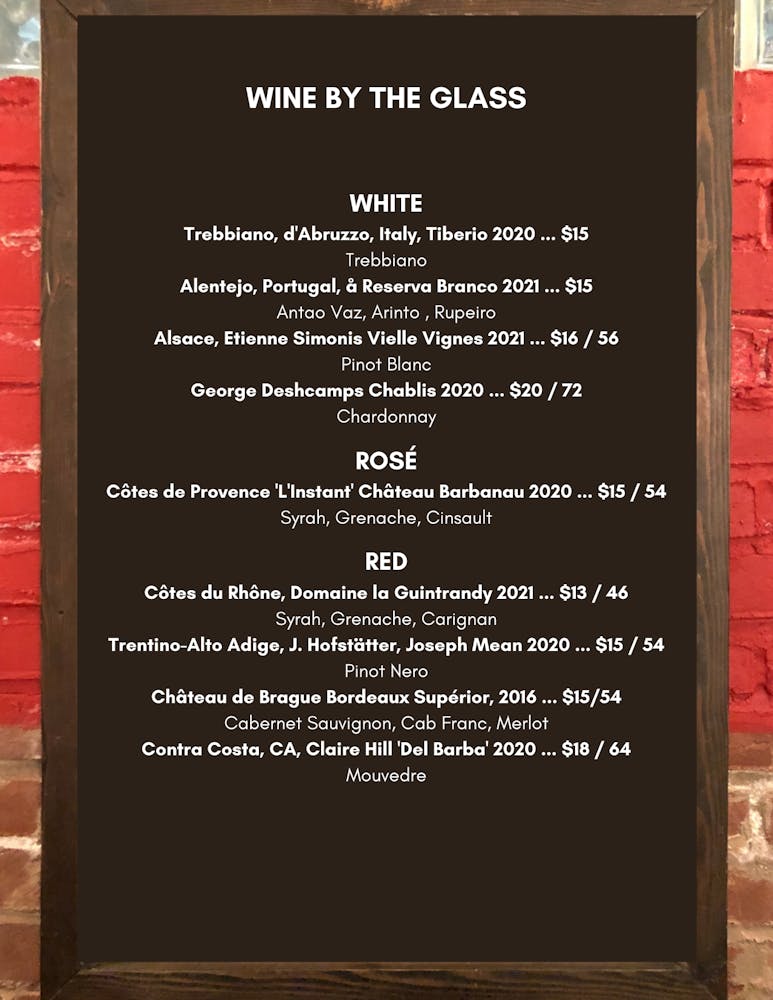 M. Wells - Dining Room Menu