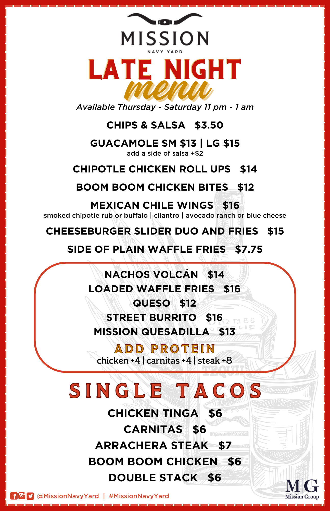 Menus | Mission Navy Yard in Washington, DC