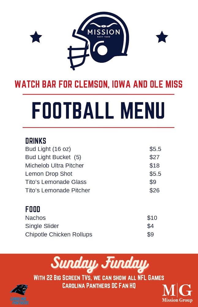 Menus | Mission Navy Yard in Washington, DC