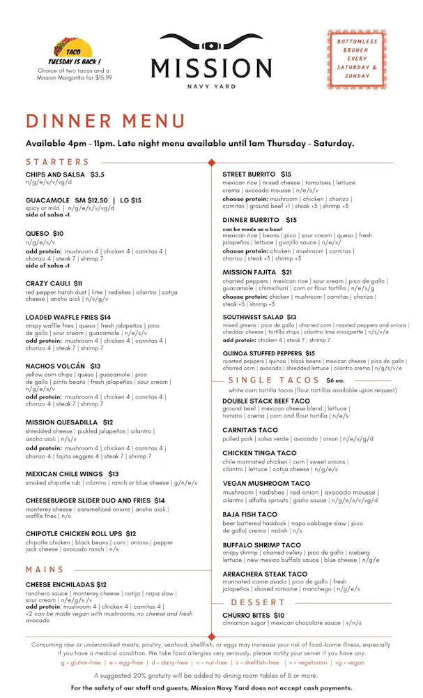 Dinner | Mission Navy Yard | Mexican restaurant & bar in Washington, DC