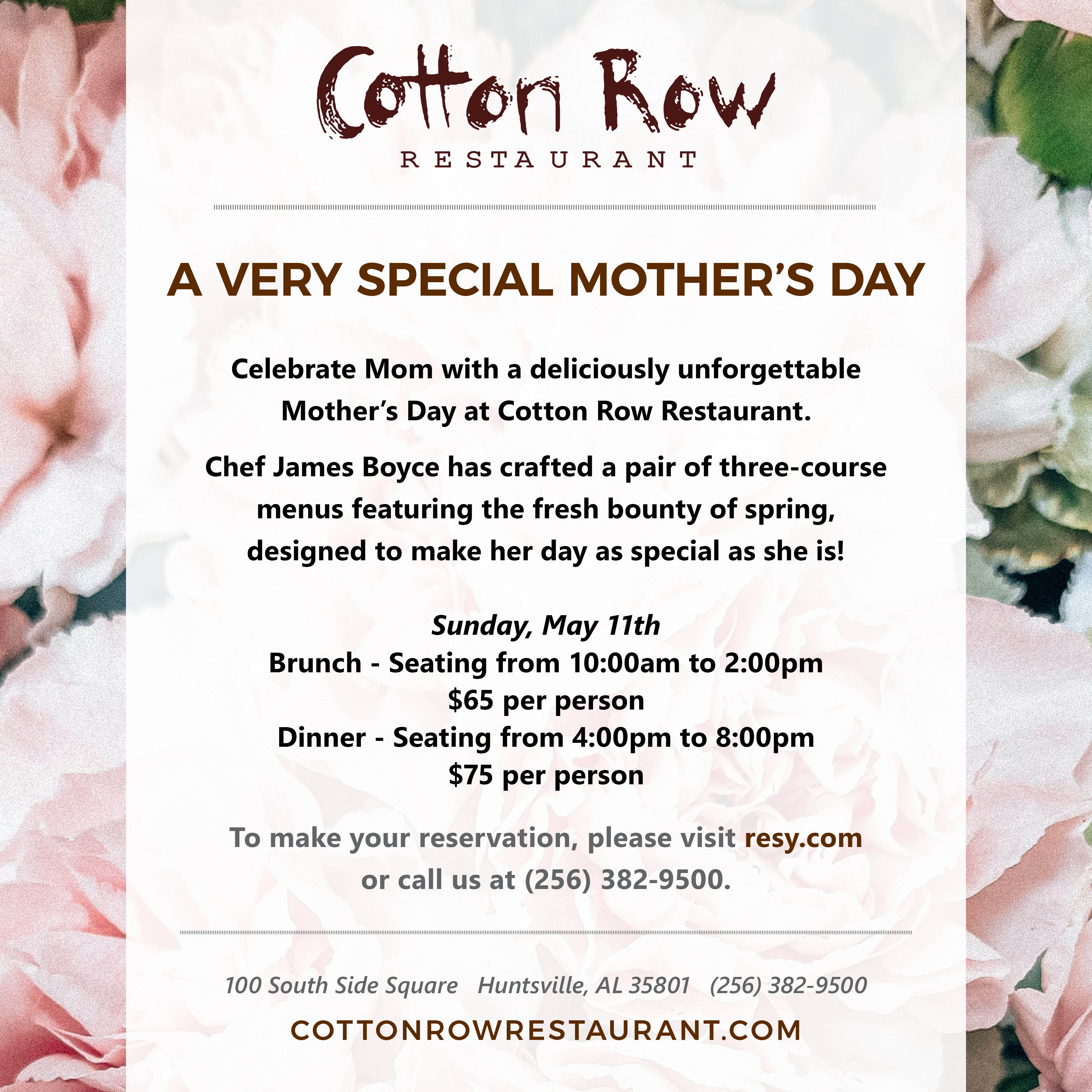 Experiences | Cotton Row Restaurant in Huntsville, AL
