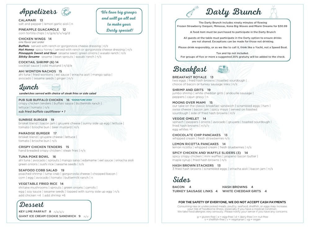 Menus | Royal Sands Social Club in Washington, DC