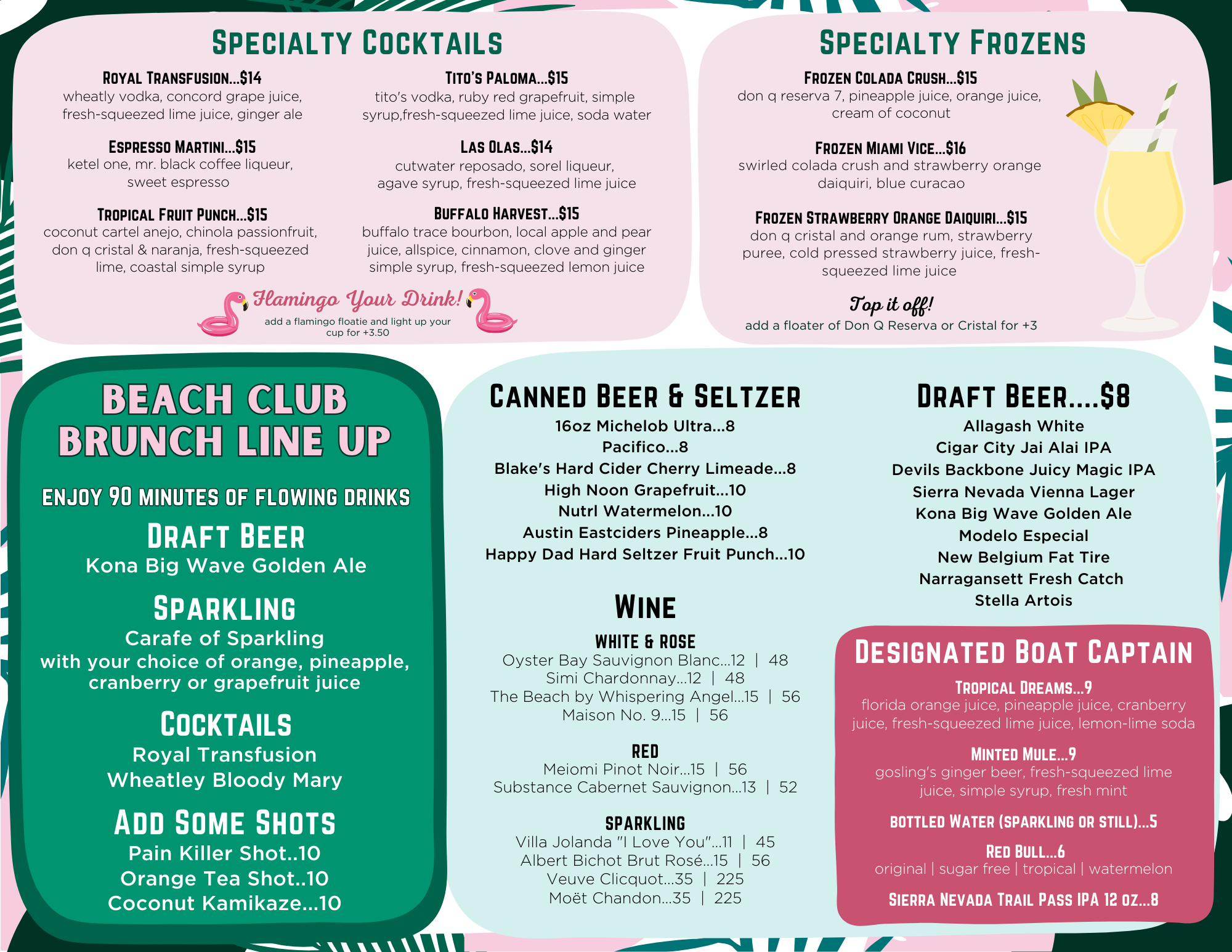 Menus | Royal Sands Social Club in Washington, DC