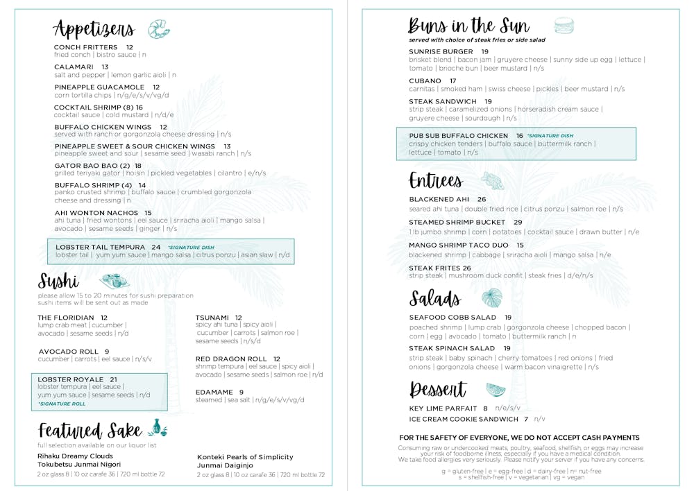 Menus | Royal Sands Social Club in Washington, DC
