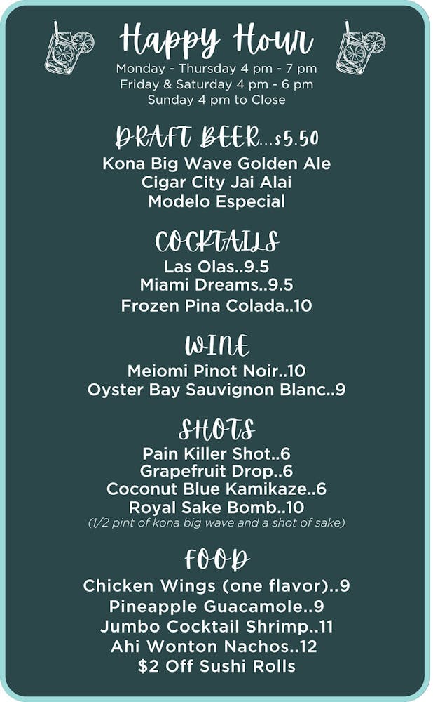 Menus | Royal Sands Social Club in Washington, DC