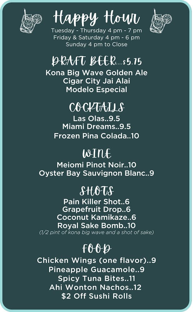 Menus | Royal Sands Social Club in Washington, DC