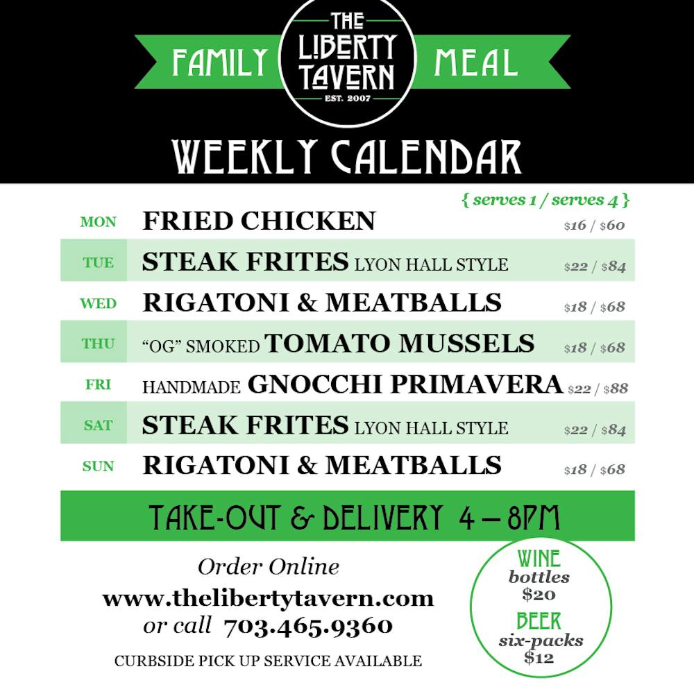 Menus | The Liberty Tavern