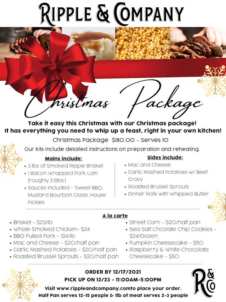 Christmas Packages | Ripple & Company | Full Service Restaurant in ...
