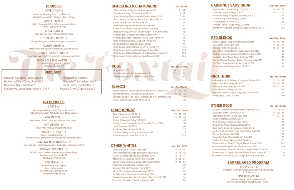 Menus | The Foxtail in Downers Grove, IL