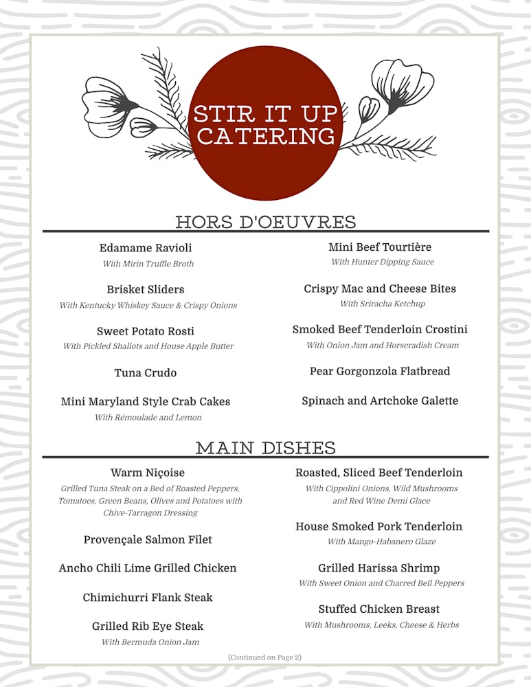 Menus | Stir It Up