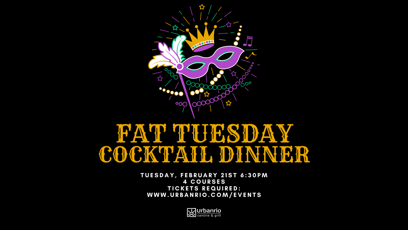 Fat Tuesday Cocktail Dinner | Urban Rio and Cantina | Mexican ...