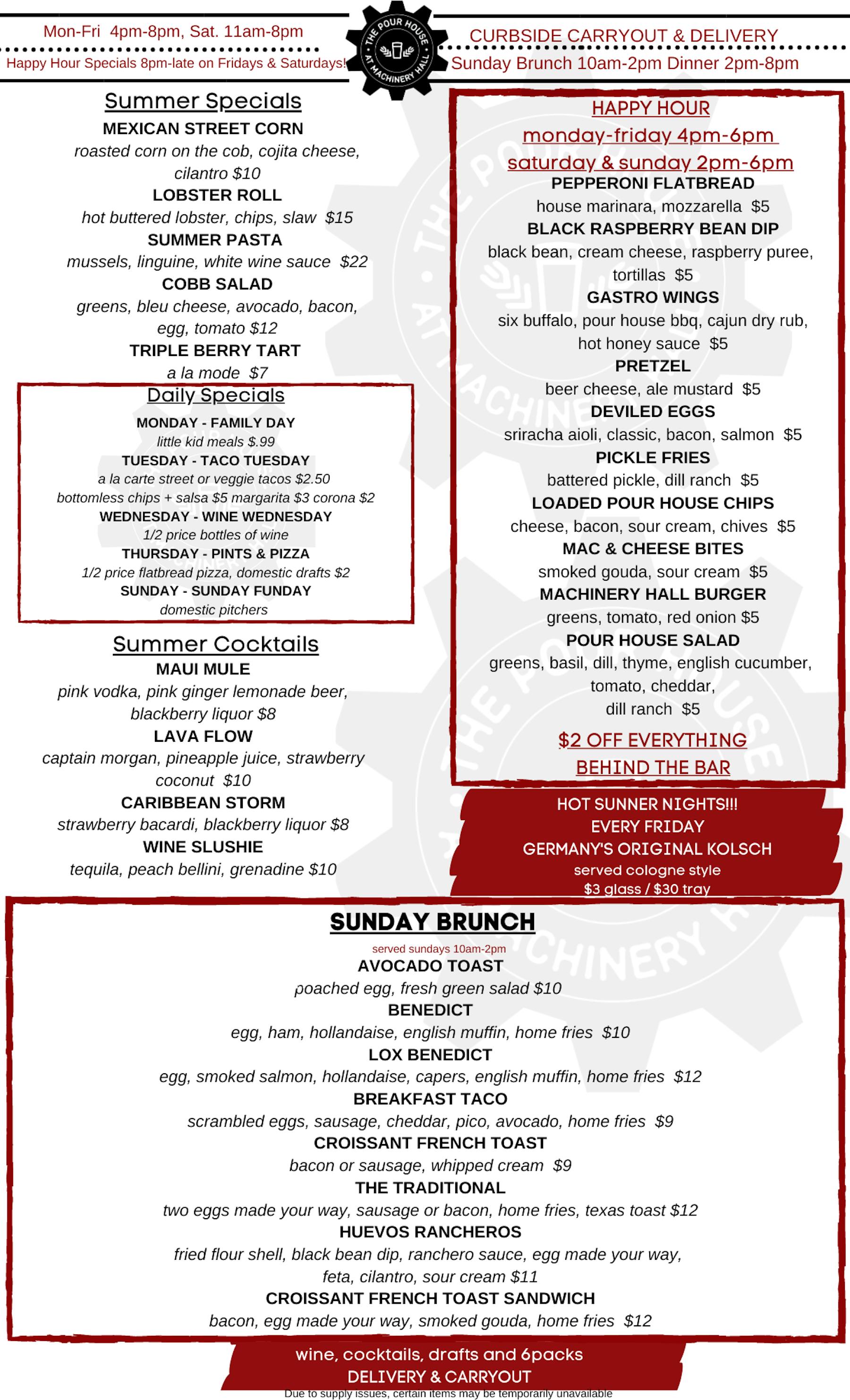 The Pour House at Machinery Hall